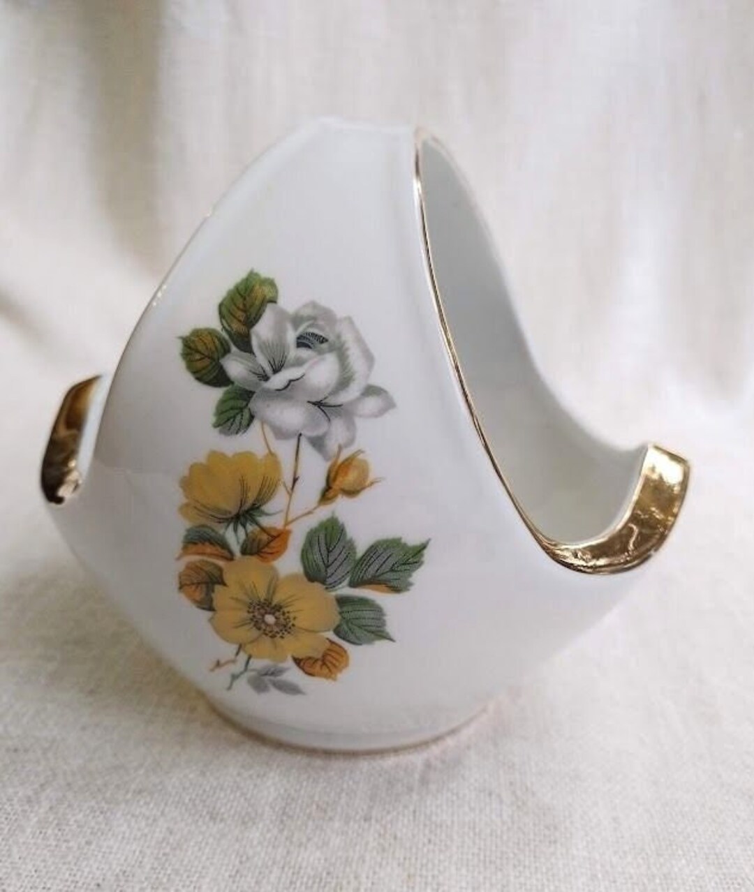 Vintage Porcelain Vase Titov Veles Yugoslavia /candy Vase /vintage Bon ...