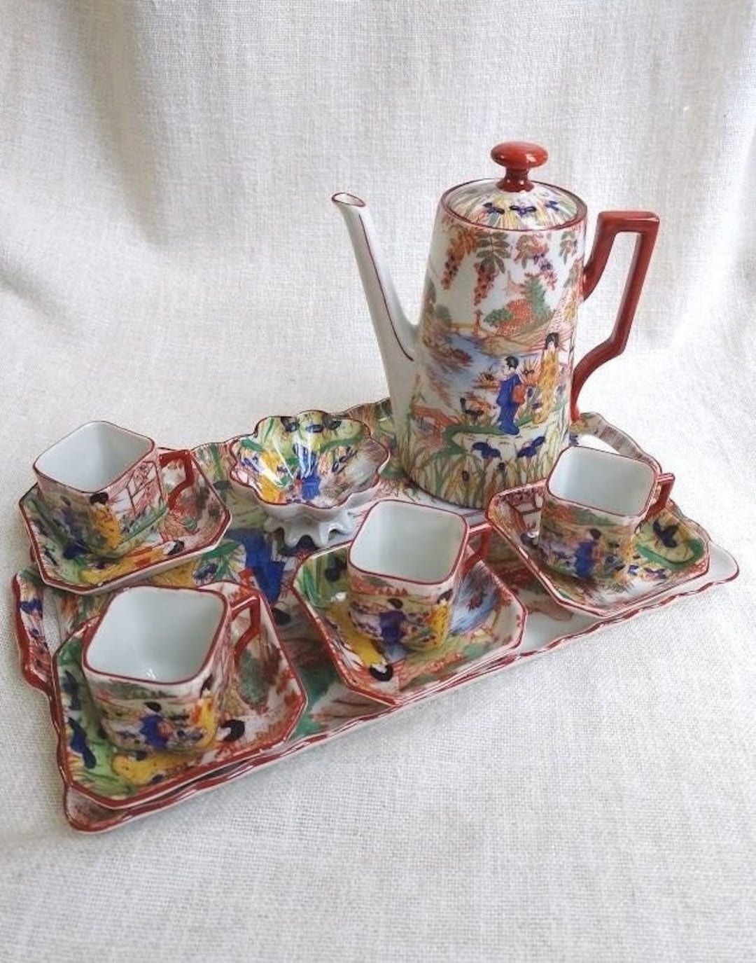 Antique Mocca Coffee Set/rare Designer Coffee Set/rare Find/1918-1939 ...