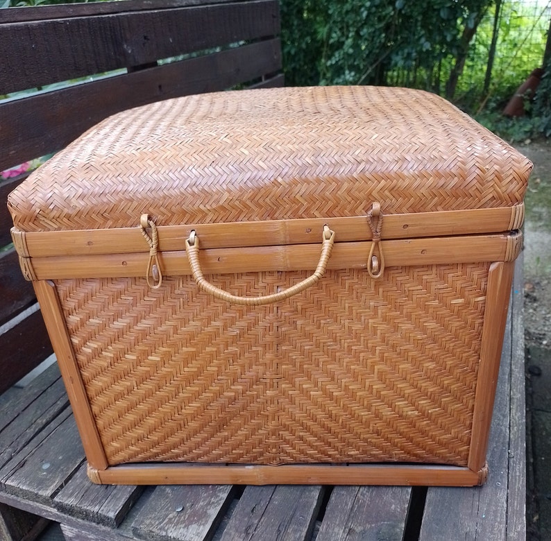 Vintage Straw Chest/ Wicker Chest/ Tropical Chest/ Boho Shebby Style - Etsy