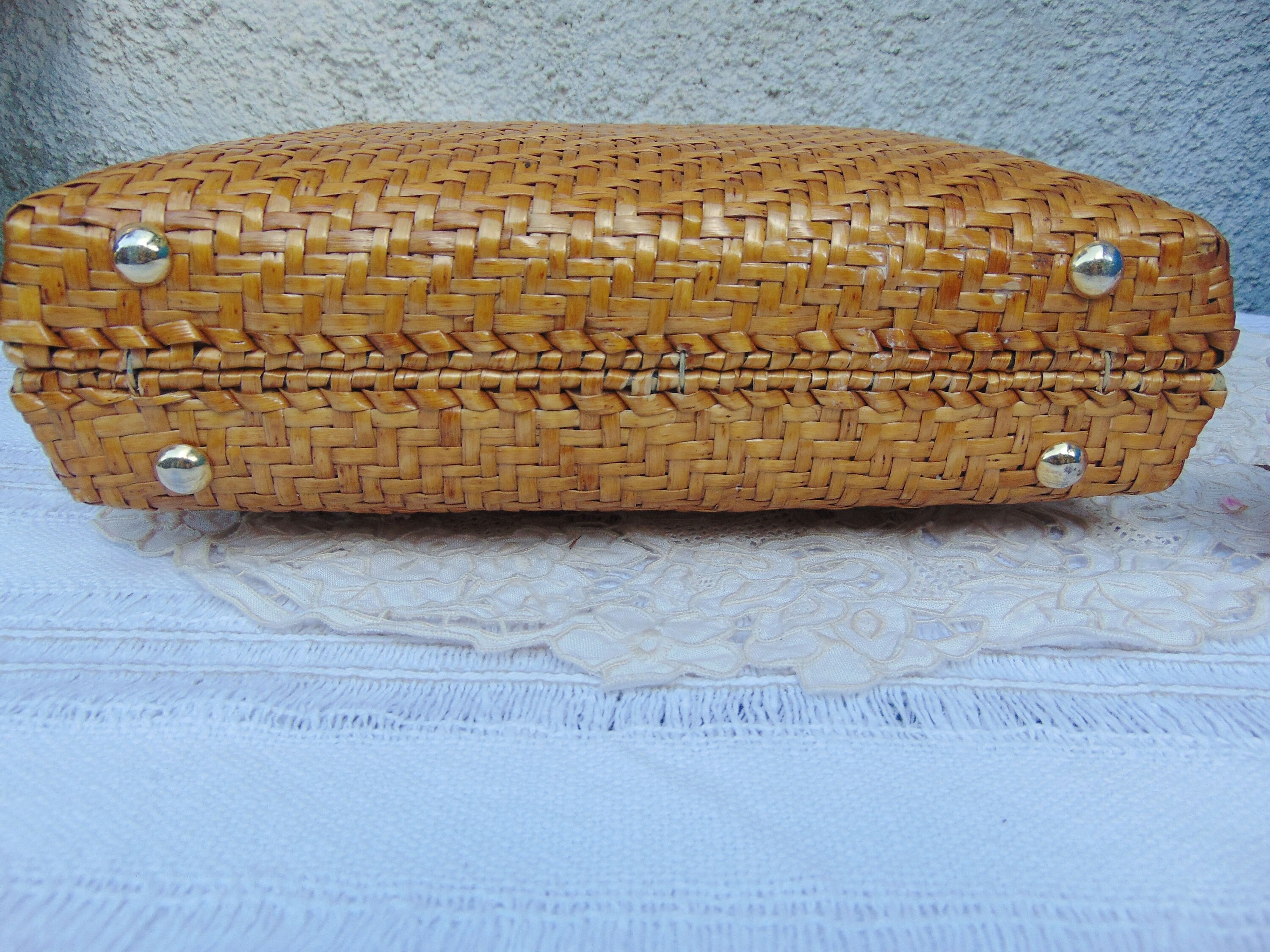 Rattan Bag Wicker / Box-style Handbag / Mid Century Bags / Made in ...