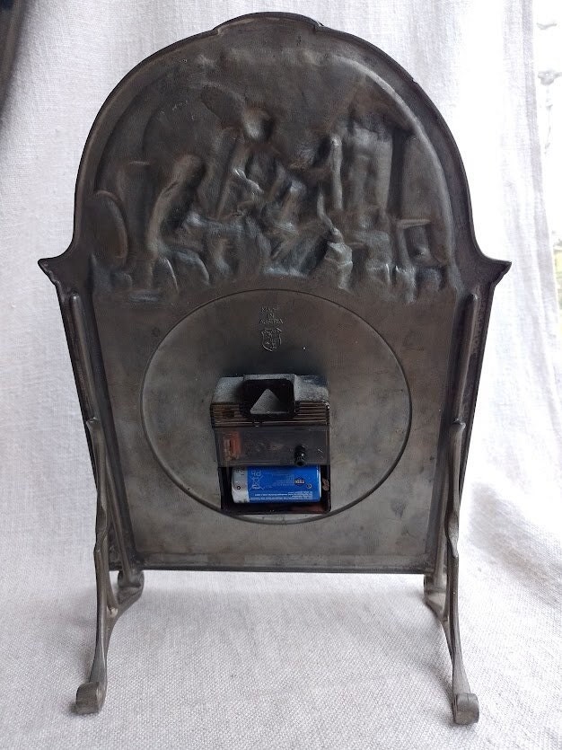 Vintage Clock /table Clock / Pewter Clock / Rustic Clock/70s - Etsy