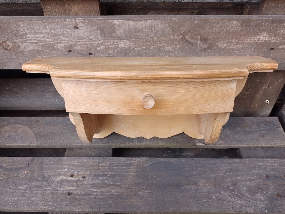 Rustic Shelf With Drawer/vintage Rustic Shelf/wooden Shelf /rustic ...