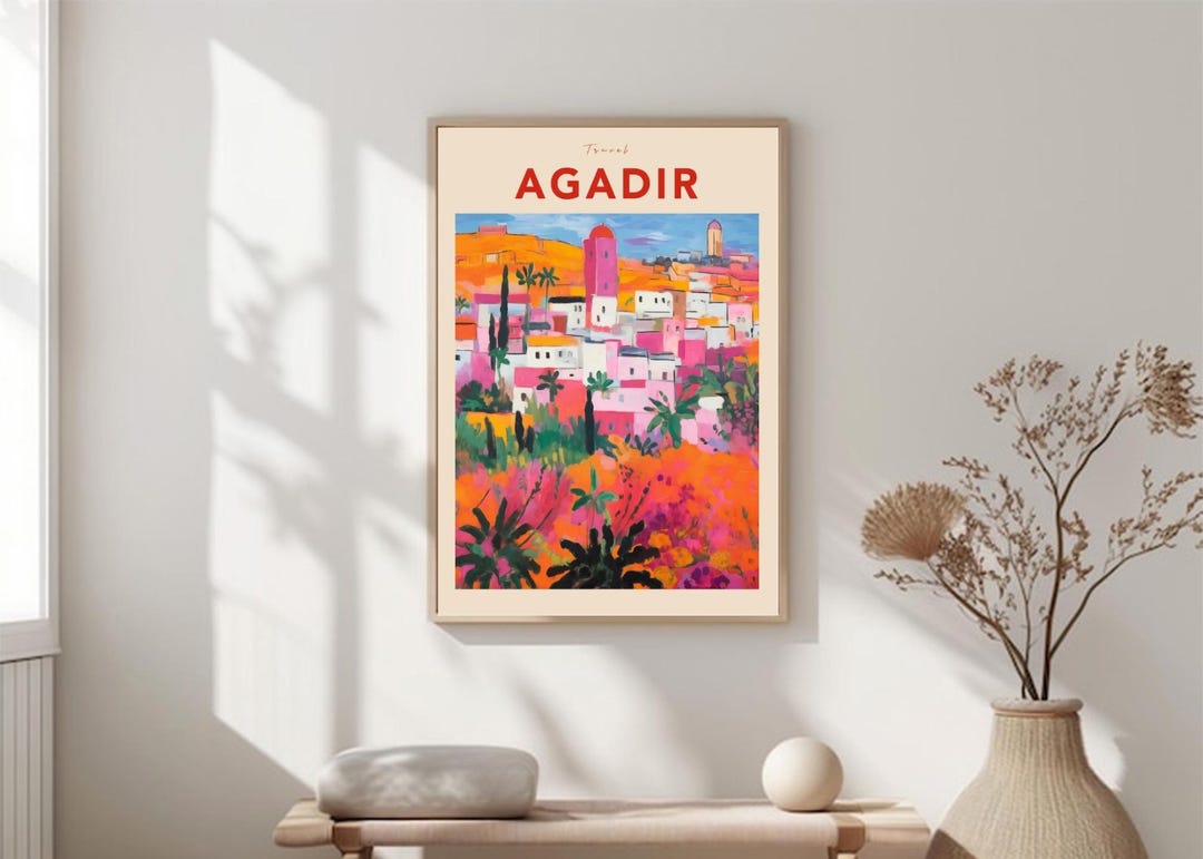 Agadir Morocco 2 Fauvist Travel Poster Art Print, Home & Bedroom Decor ...