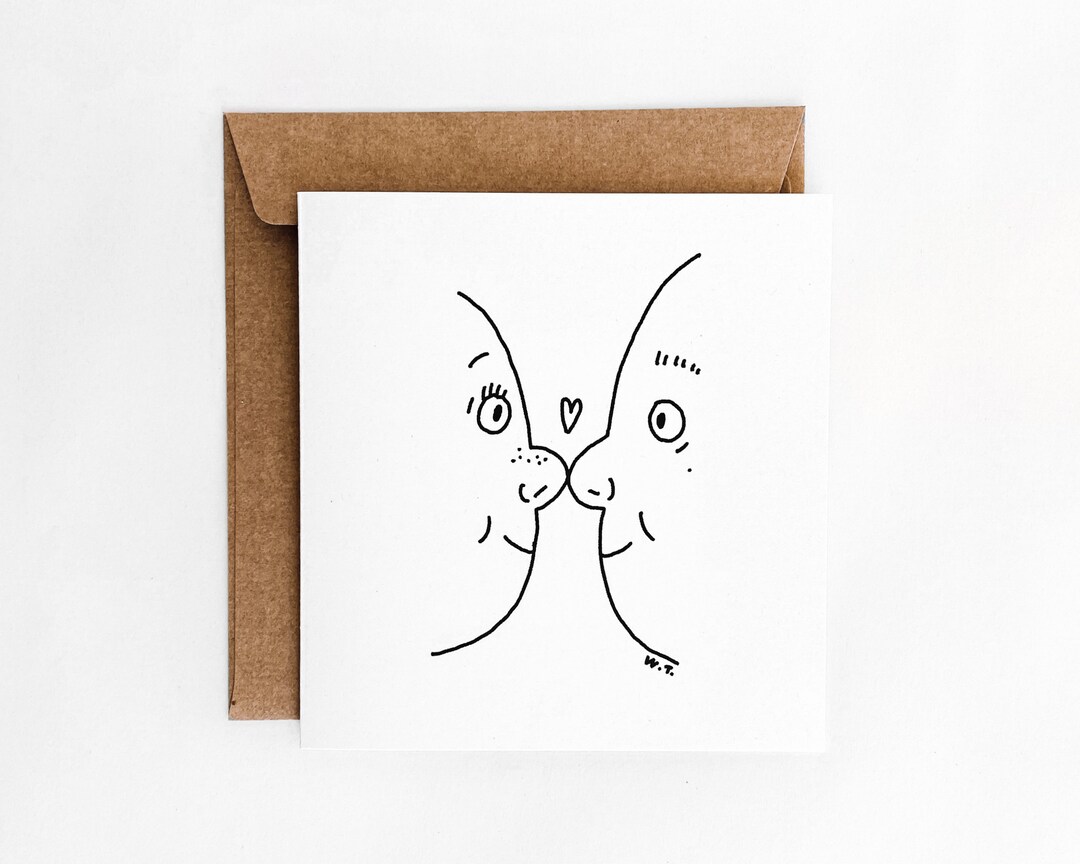 Two Noses Love Card - Etsy