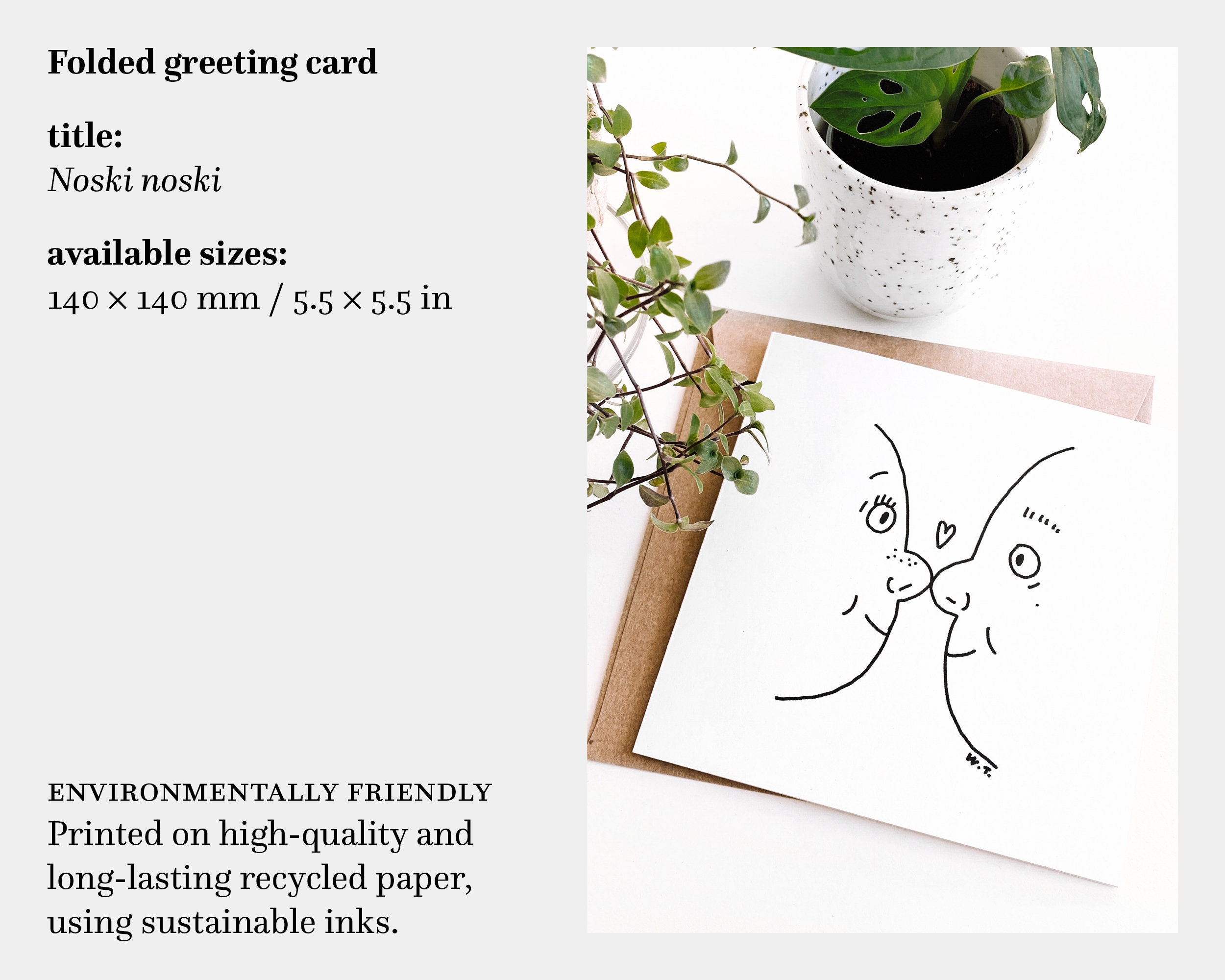 Two Noses Love Card - Etsy