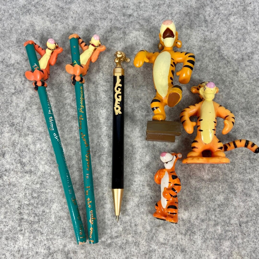 Vintage Tigger Winnie the Pooh Pencil Pen Figurine Collectible Lot - Etsy