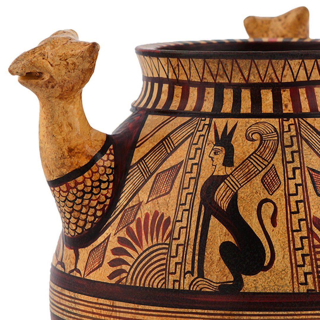 Ancient Greek Cauldron Vase With Griffin Heads in Relief, From 700 B.C ...