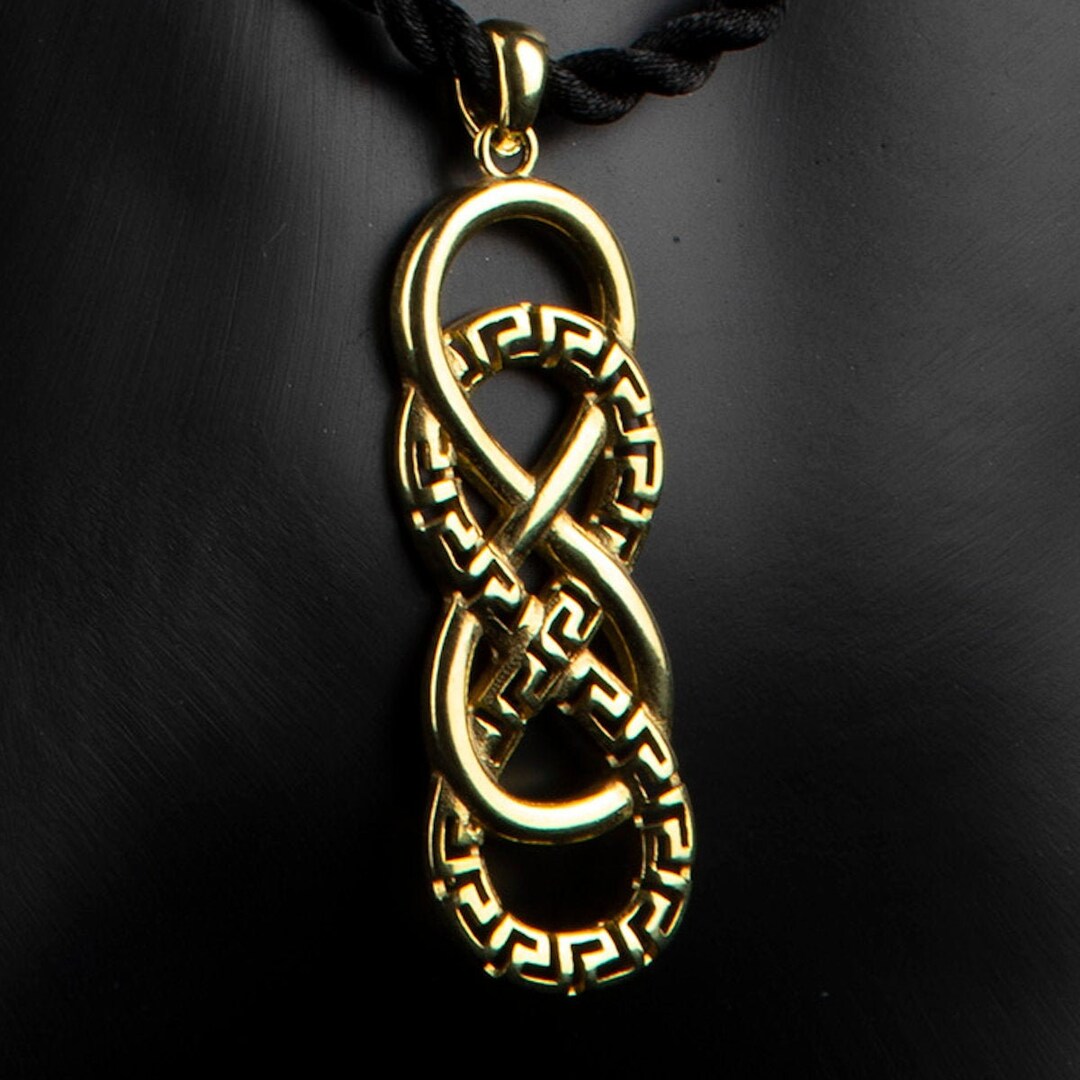 Pendant With Double Infinity Symbol and Meander Composition - Etsy