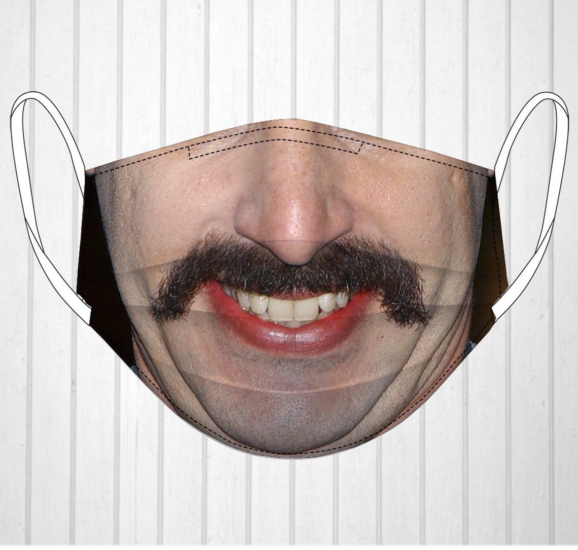 Borat Maske Lächeln Schnurrbart glücklich es Neujahr gedruckt | Etsy
