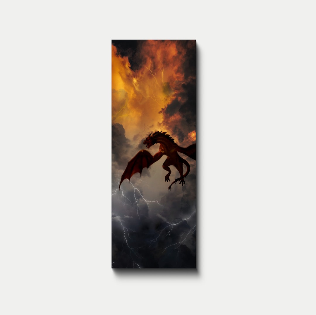 Fire Dragon Handmade Paper Bookmark Dragon Bookmark Fantasy Dragon ...