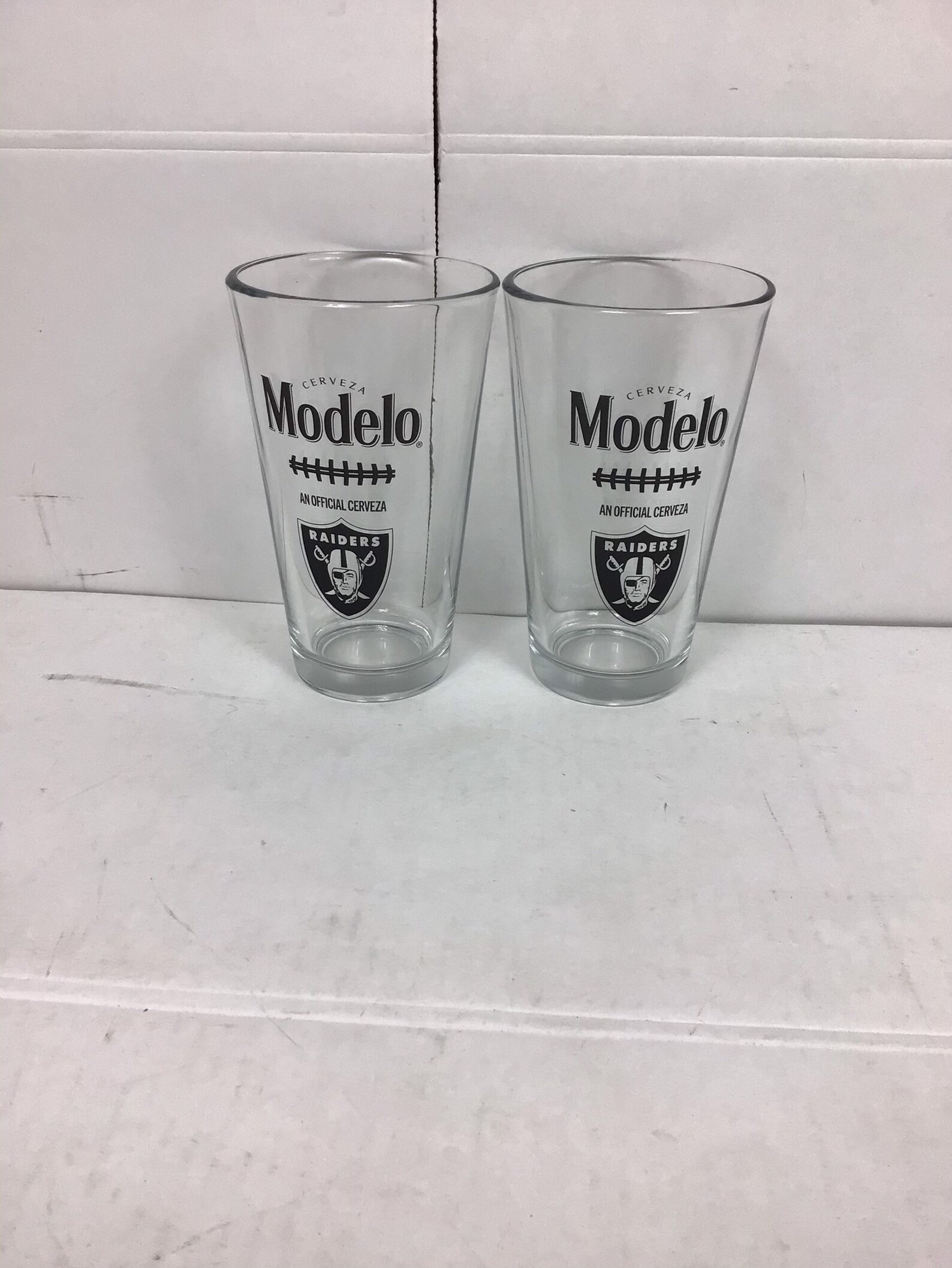 Las Vegas Raiders & Modelo Beer Set of 2 Glass Cups Man Cave - Etsy