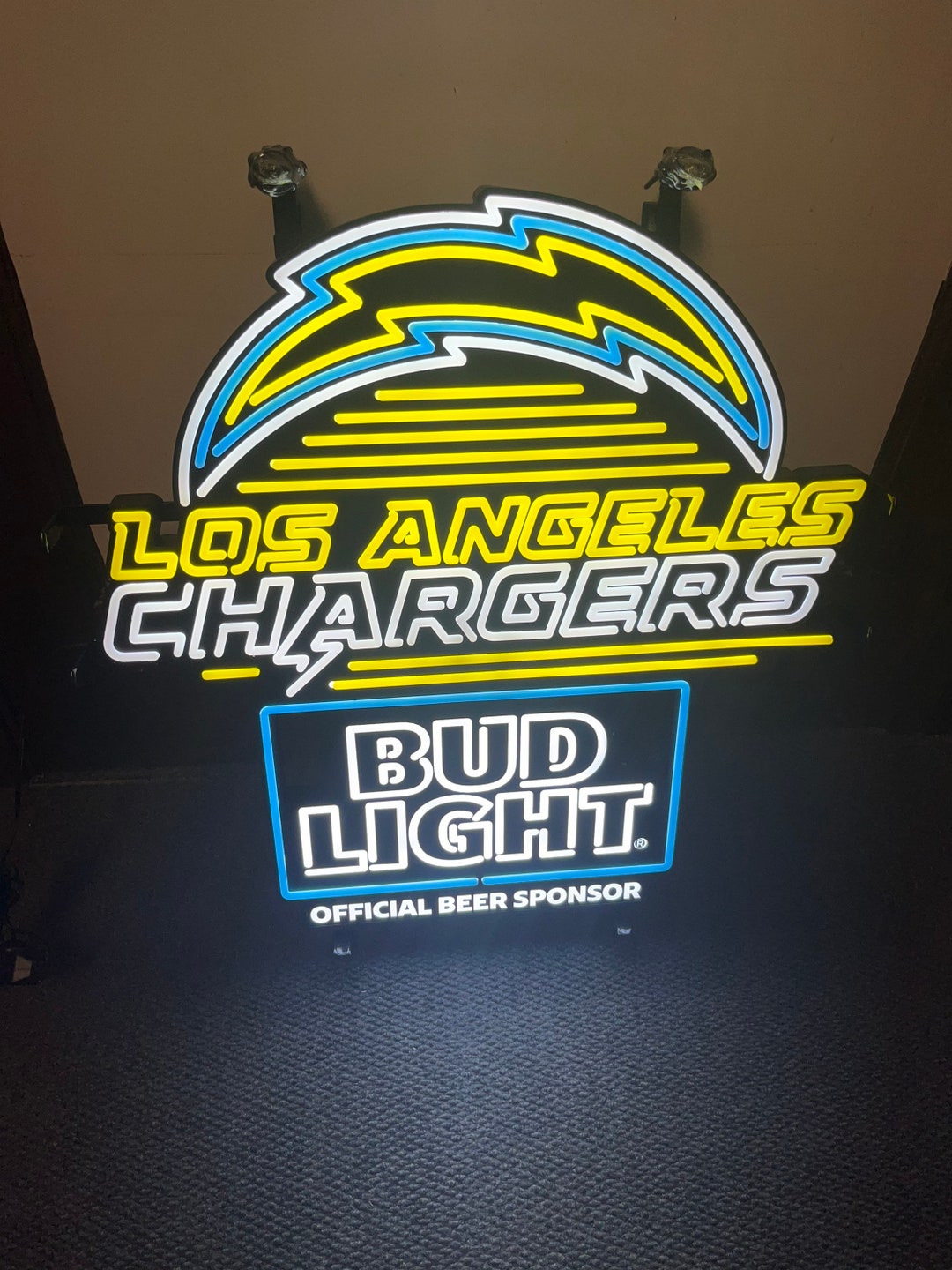 Bud Light Los Angeles Chargers Led Beer Sign Man Cave Bar Sign - Etsy