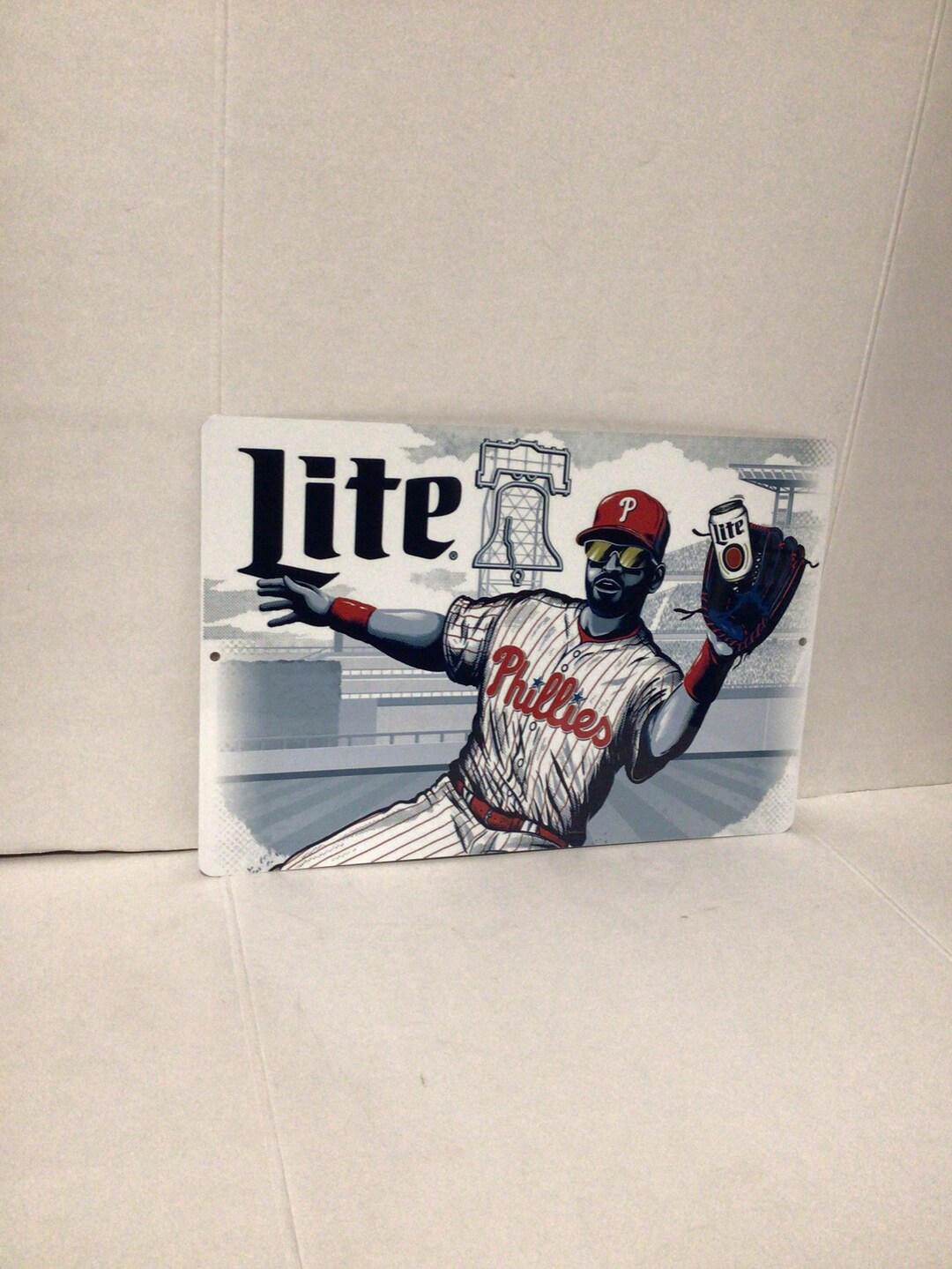 Miller Lite Phillies Baseball Beer Metal Tin Display Sign Man Cave Wall ...