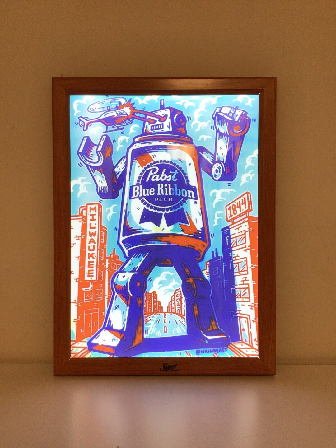 PABST Blue Ribbon Beer Robot Led Frame - Etsy Canada