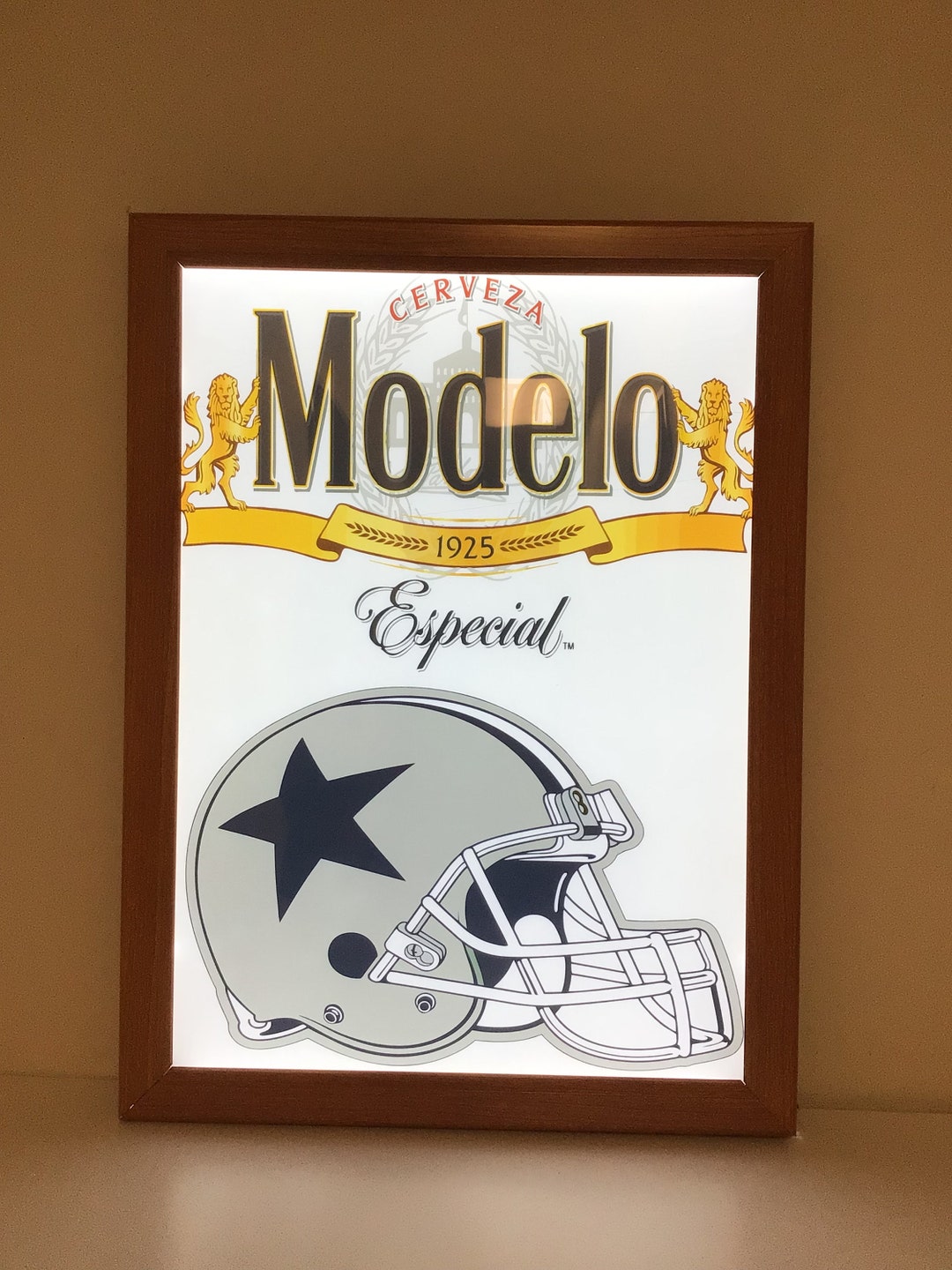 Modelo Especial Beer Led Sign Dallas Cowboys NFL LED Frame Wall Mounted ...