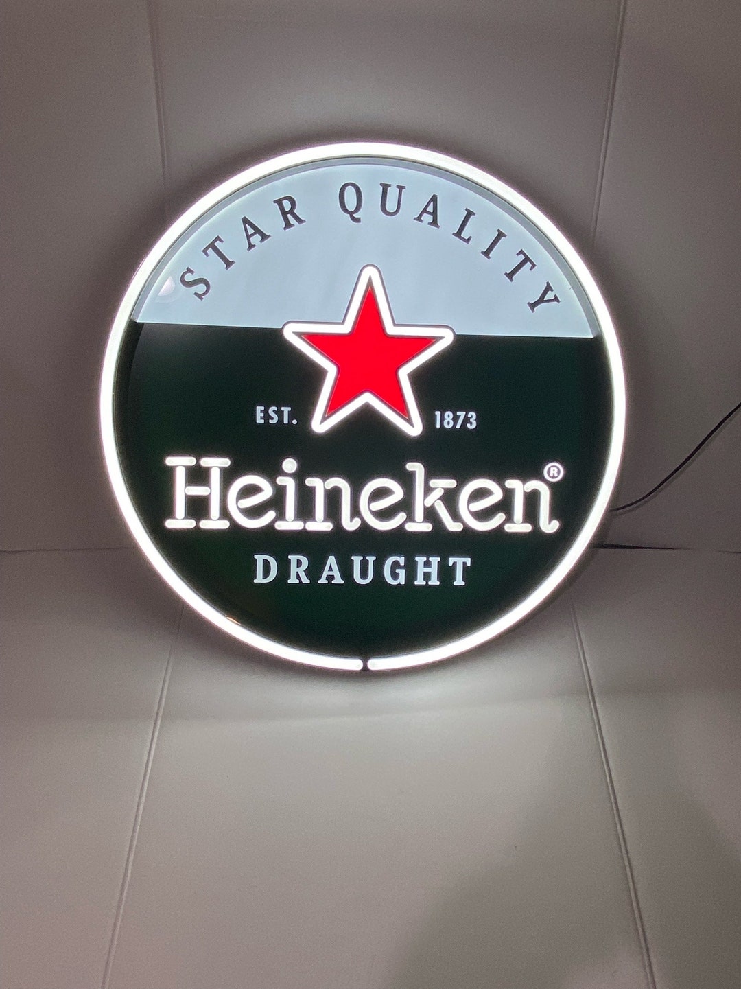 Heineken Beer Led Sign Heineken Draught Display Sign - Etsy