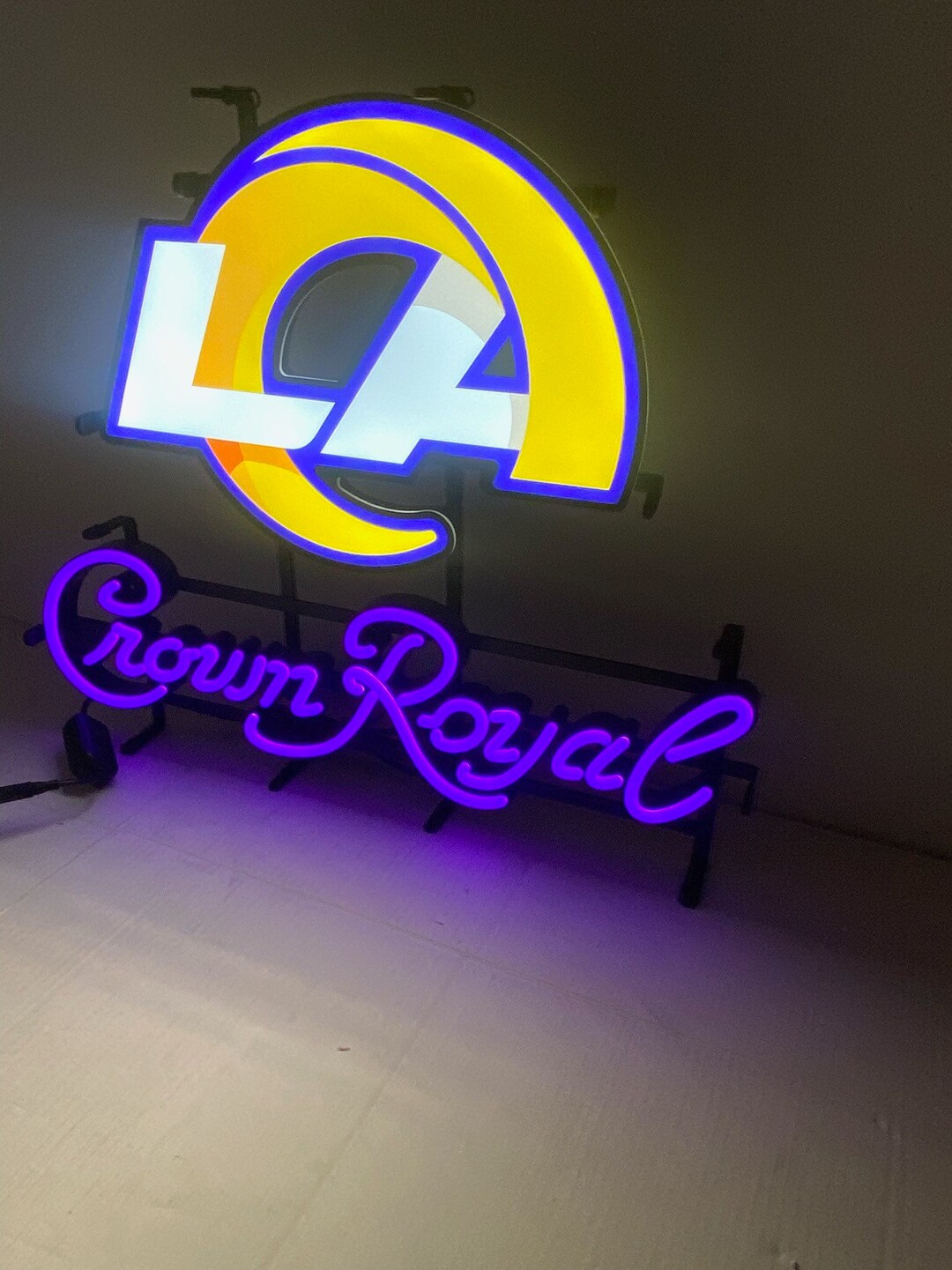 LA Rams Football Crown Royal Liquor Optical Neon LED Sign, Man Cave ...