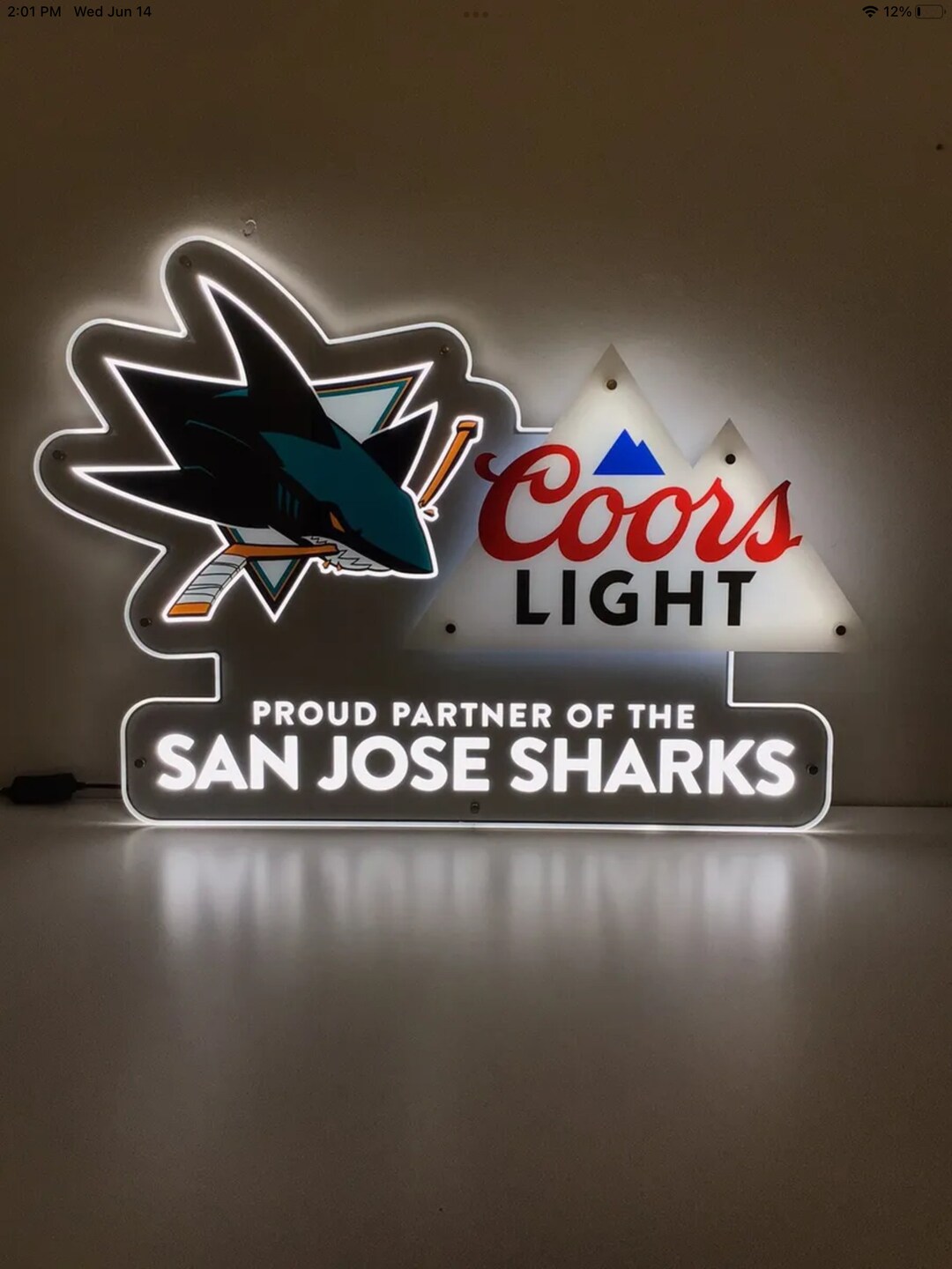 Coors Light Beer Led Sign San Jose Sharks Sign - Etsy