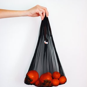 Reusable Grocery ECO Bag Black Washable Shopping Bag | Etsy