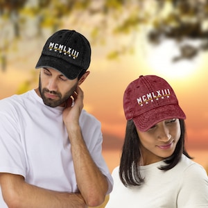 Personalized 60th Birthday Vintage Style Hat Custom Roman Numeral ...