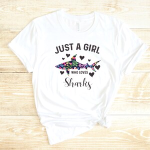 Just A Girl Who Loves Sharks T-shirt • Gift for Shark Lover • Shirt ...