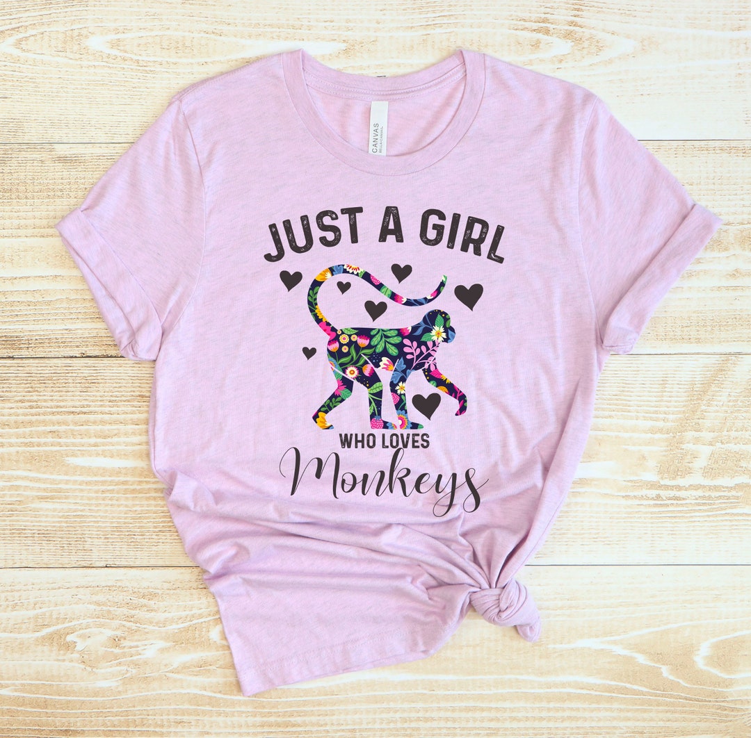 Just A Girl Who Loves Monkeys T-shirt • Gift for Monkey Lover • Floral ...