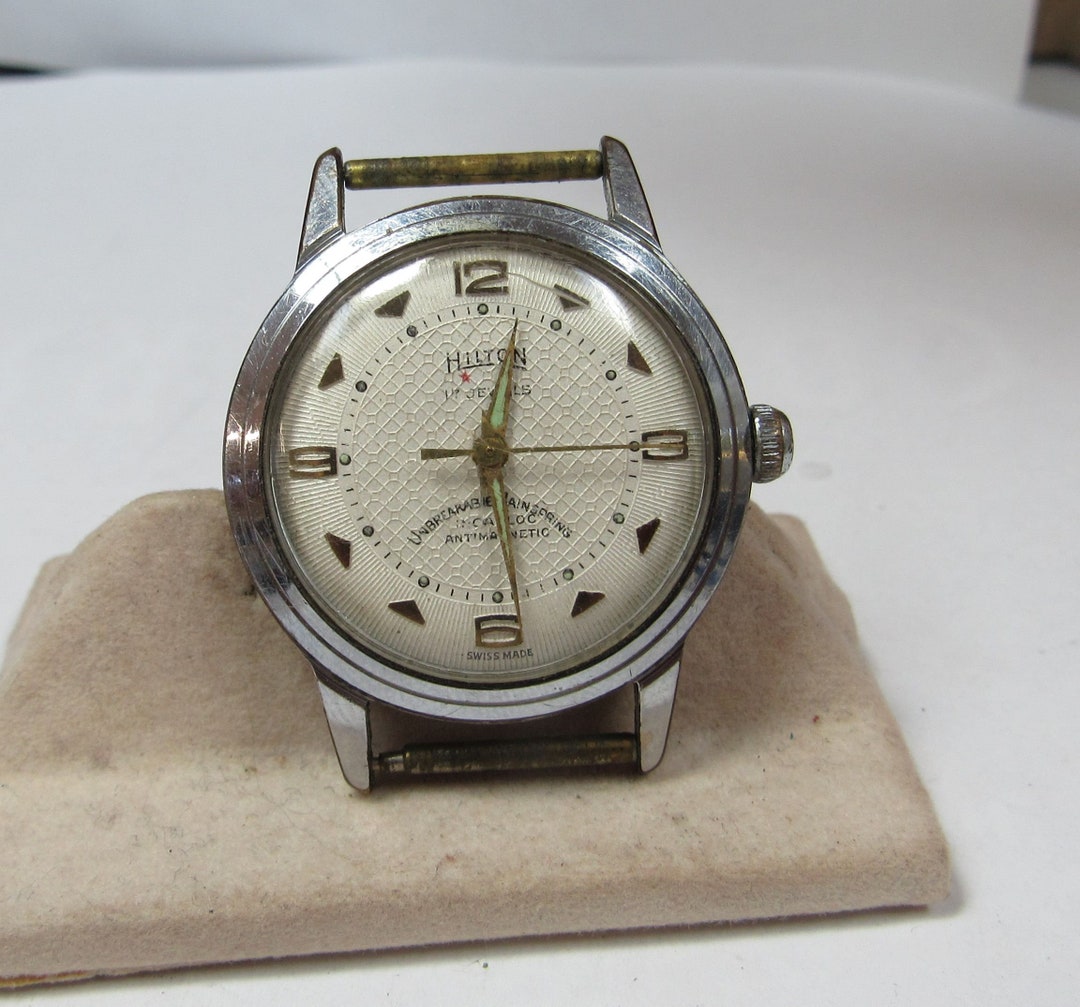VINTAGE Hilton Swiss Wrist Watch 17 Jewel Unbreakable Main Spring - Etsy