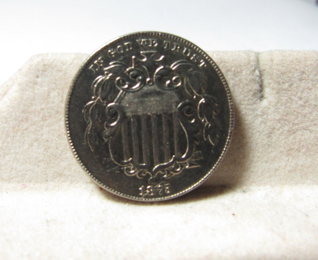 Shield Nickle 1875 United States 5 Cents AU - Etsy