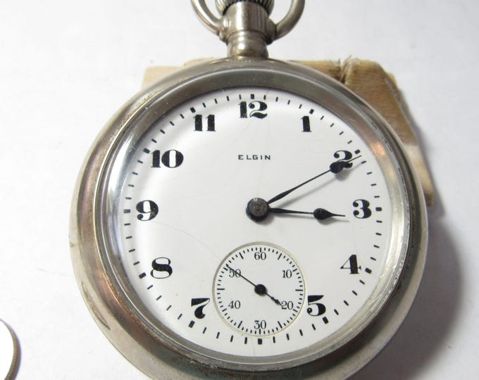 Elgin Antique Pocket Watch Open Face, 18 Size 7 Jewel / Runs - Etsy