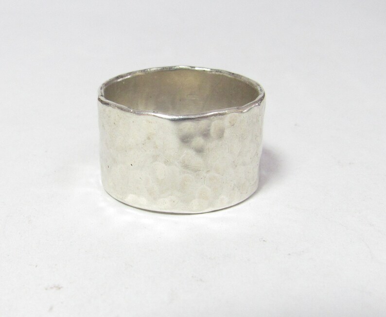 Vintage Men's Wide Hammered Solid Sterling RING - Etsy