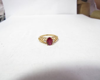 Synthetic Ruby Ring - Etsy