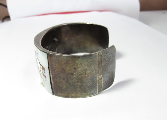 Native American Tony Ohmsatte ZUNI inlaid Cuff Bracel… - Gem