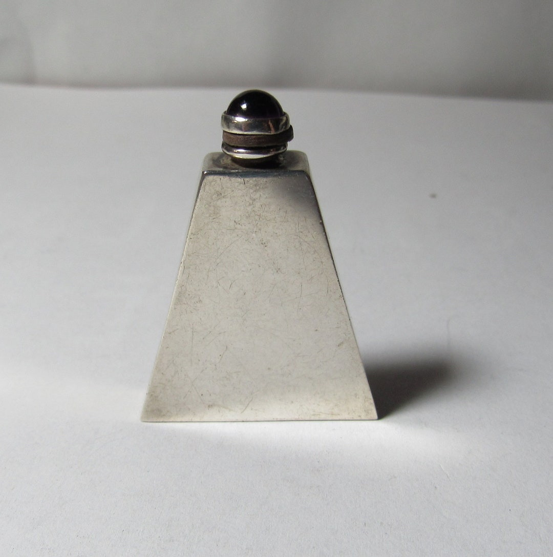 Vintage Solid Sterling SILVER Triangular Perfume Bottle With - Etsy