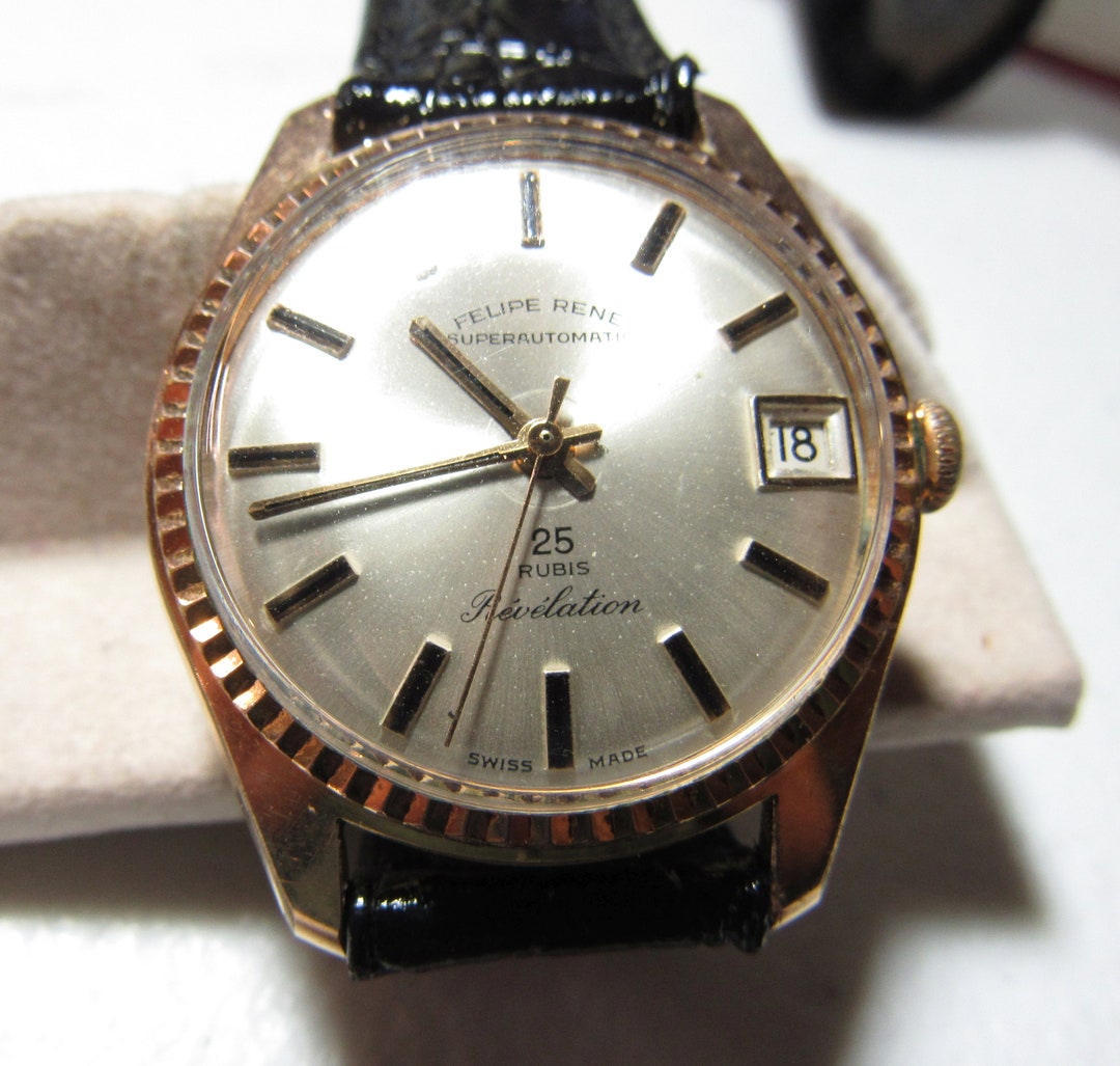 Felipe Rene 25 Ruby Jewel Swiss Wrist Watch Superautomatic - Etsy Denmark