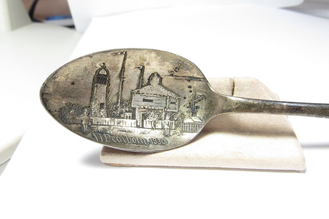 Antique Sterling SILVER Collectors Spoon Fort Dearborn Chicago - Etsy