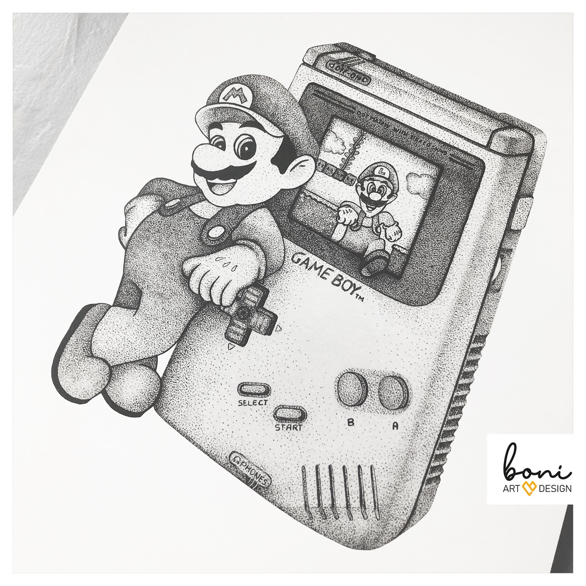 Nintendo Game Pencil Drawings