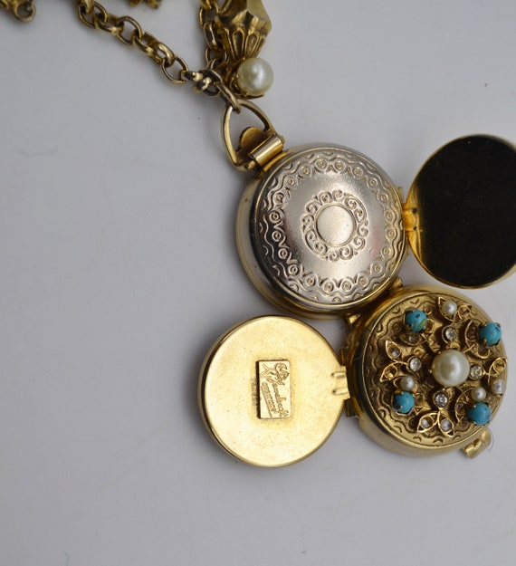 Vintage 1950's British Brooch/Mini Powder Compact/Pea… - Gem