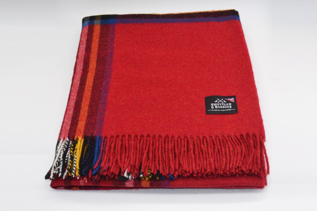 Pure New Wool Red Tartan Throw - Etsy