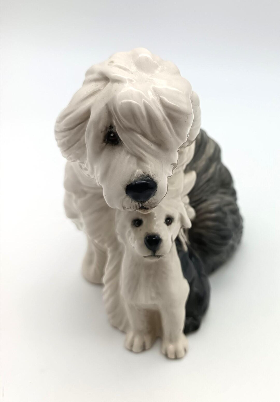 Antique Beswick English Sheep Dog With Puppy/excellent Condition/made ...
