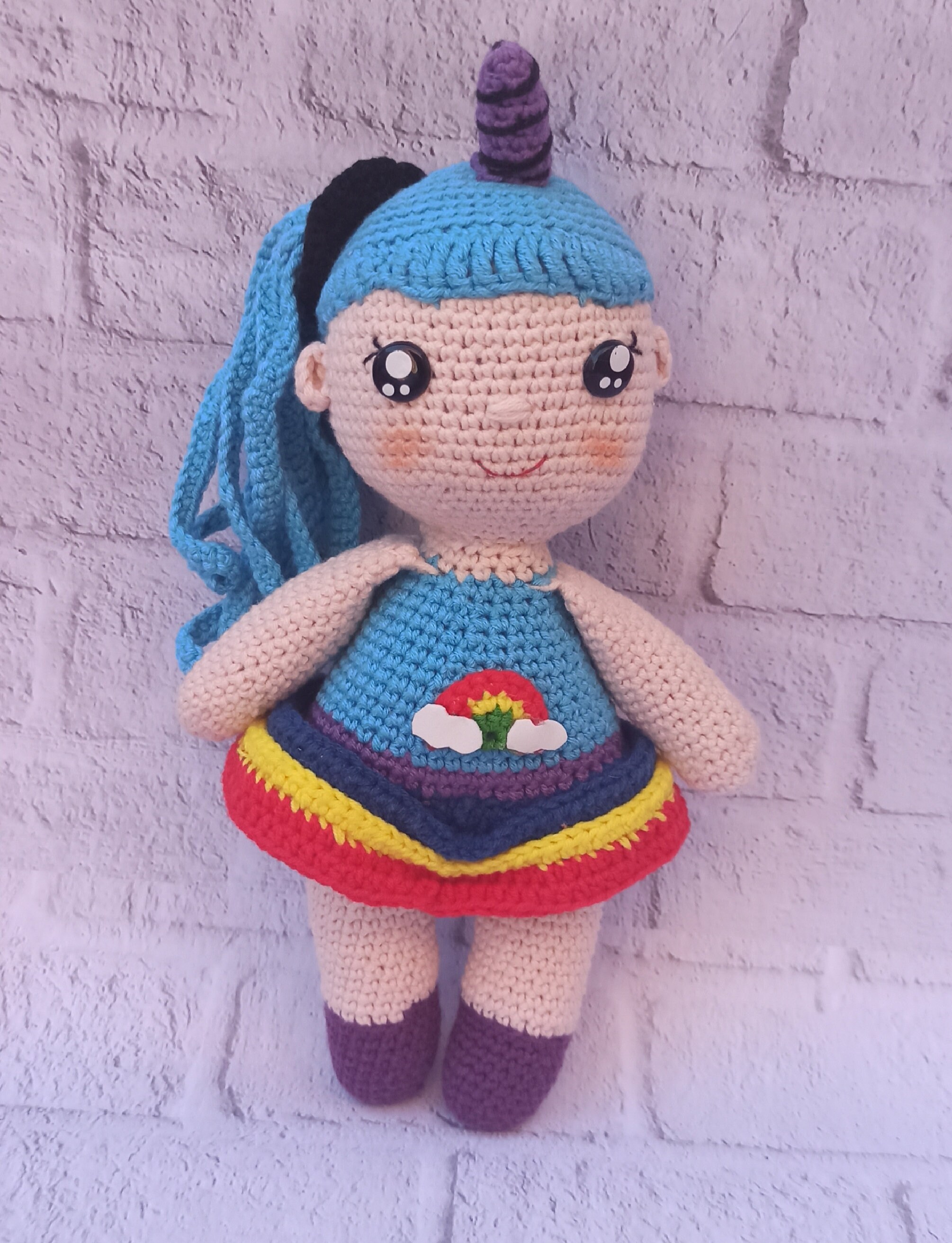 Ella Crochet Doll Pattern/ Amigurumi Rainbow Princess Doll/ - Etsy