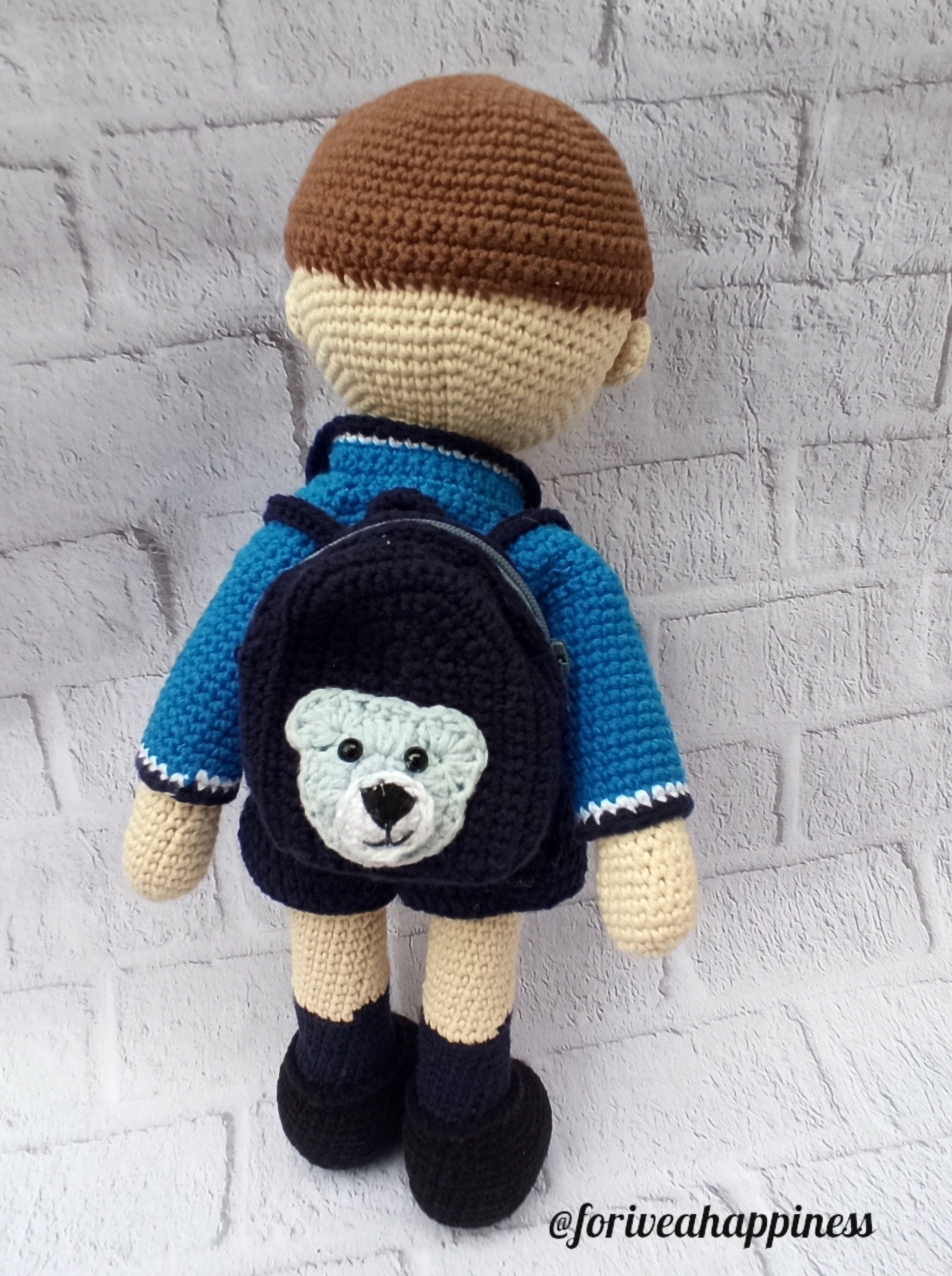 Crochet Boy Doll PATTERN Amigurumi Doll Pattern in a School Outfit ...