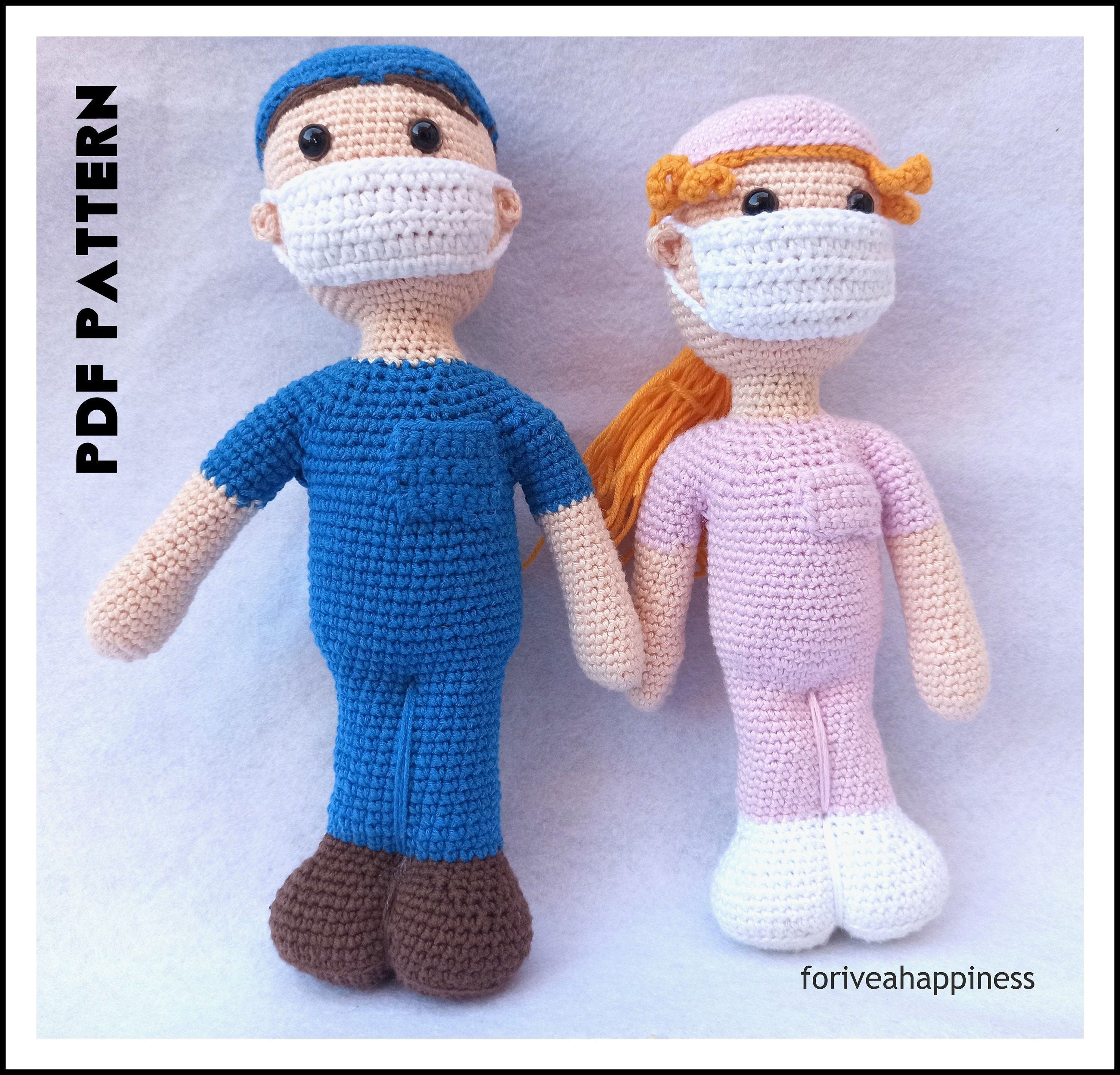 Crochet Doctor Pattern, Nurse Doll, Amigurumi Pattern, Frontline Heroes ...
