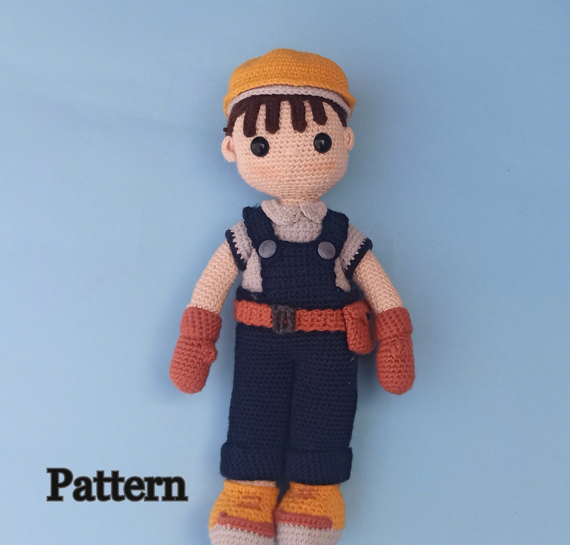 Crochet Pattern for Boy Doll, Crochet Engineer Pattern, Amigurumi ...