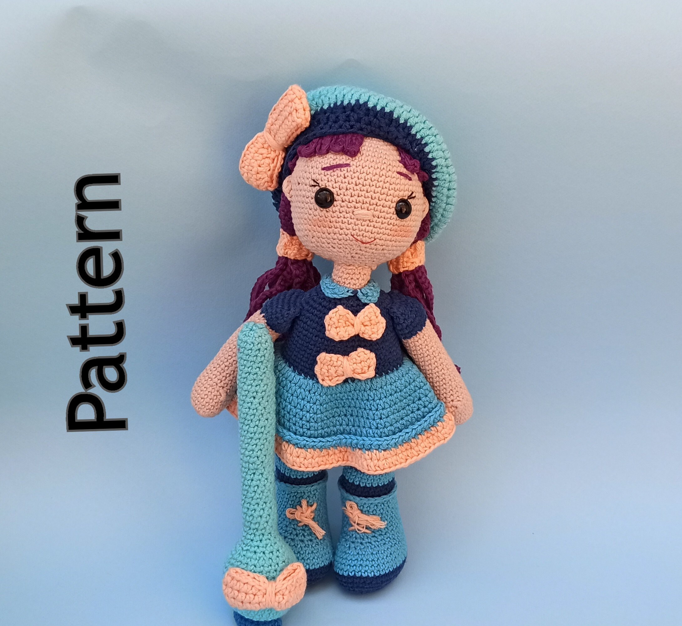 PATTERN Crochet Lavender Doll Patter, Amigurumi Princess Doll Pattern ...