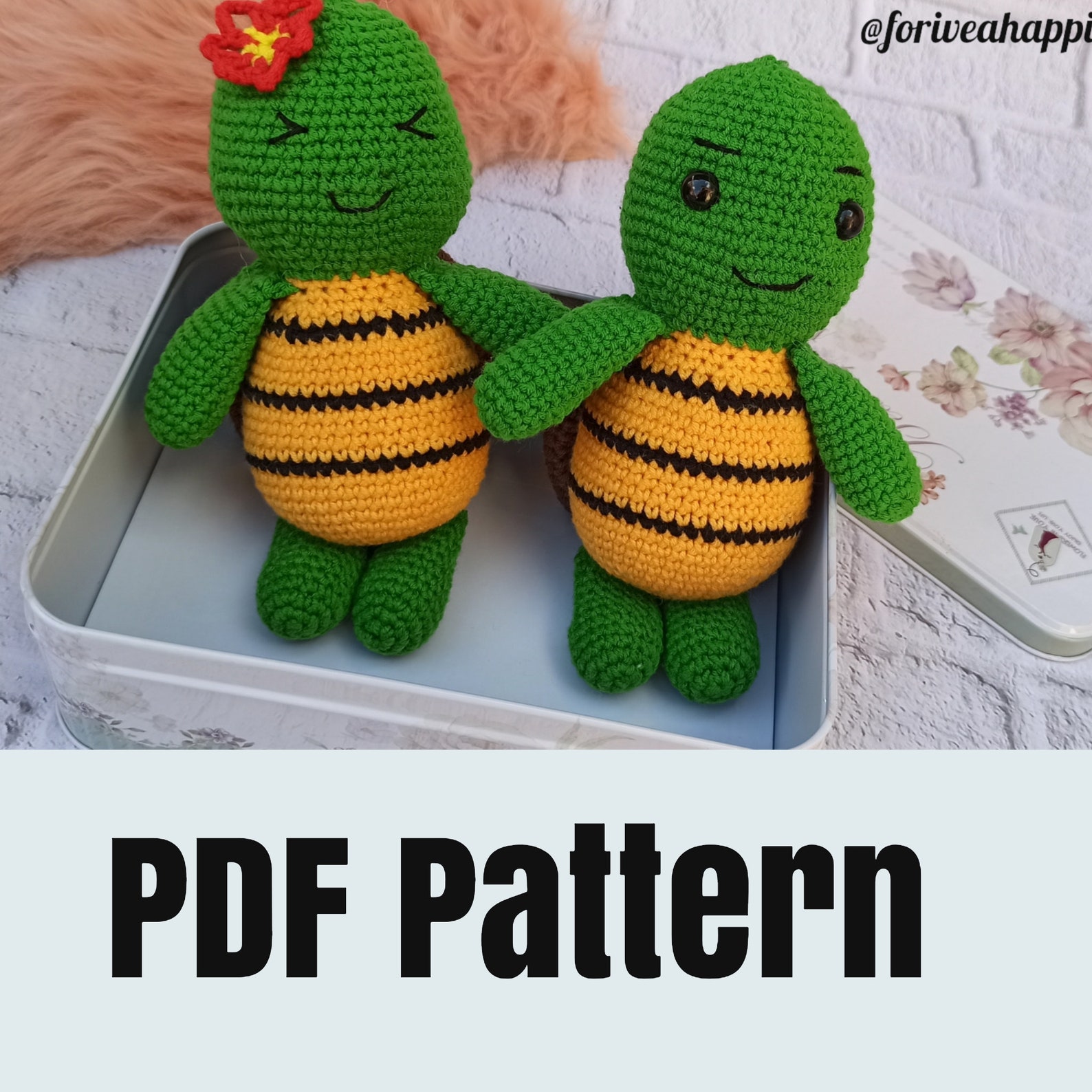 PATTERN Crochet TURTLE/ Turtle Toy Pattern/ Soft Toy Turtle/ - Etsy