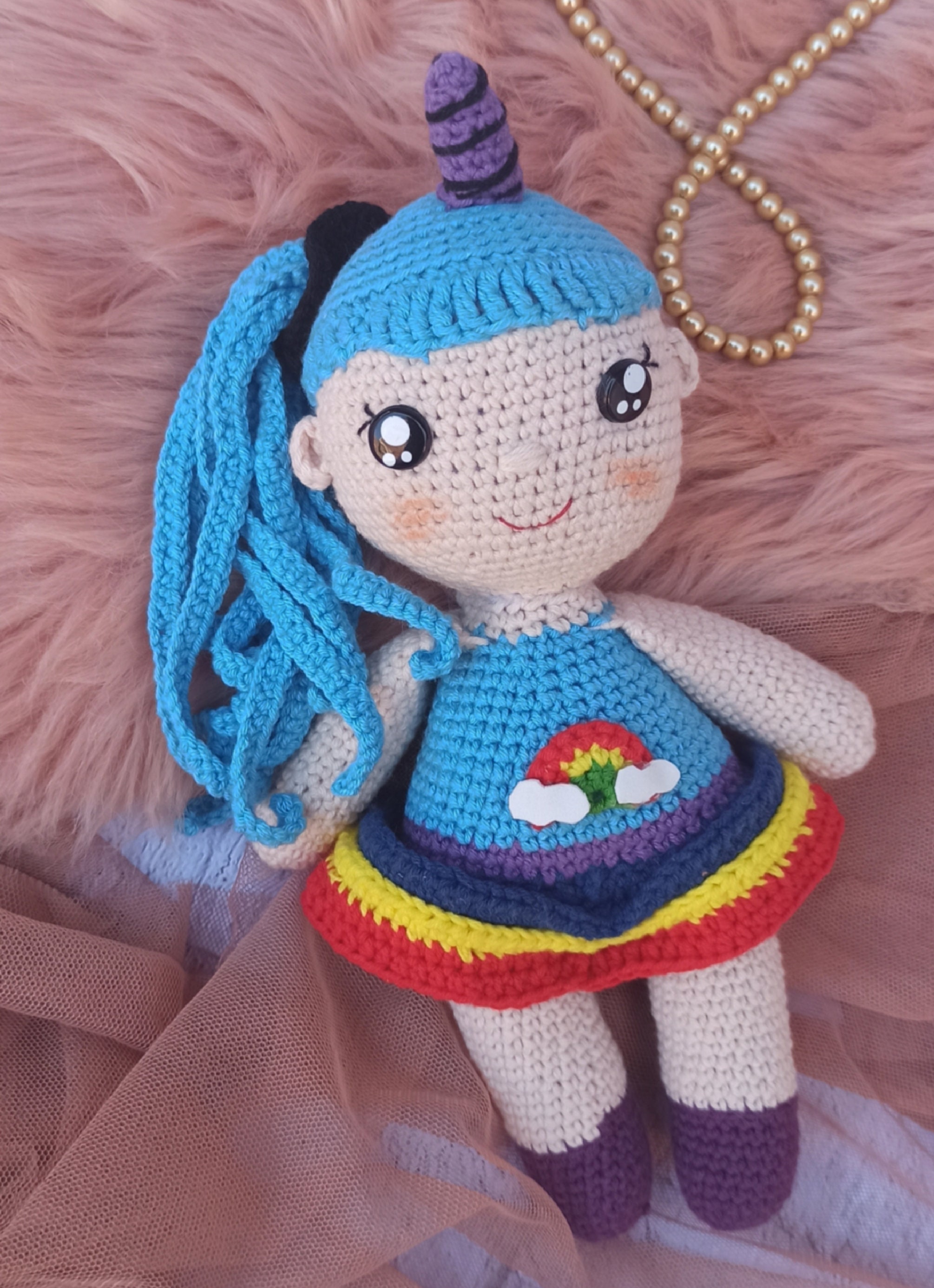 Ella Crochet Doll Pattern/ Amigurumi Rainbow Princess Doll/ - Etsy