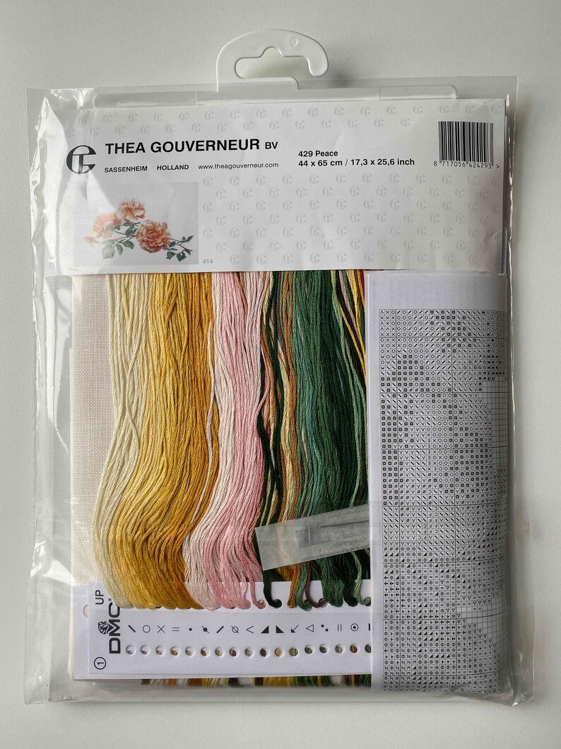 Thea Gouverneur / 429 Peace Rose / Cross Stitch Kit - Etsy