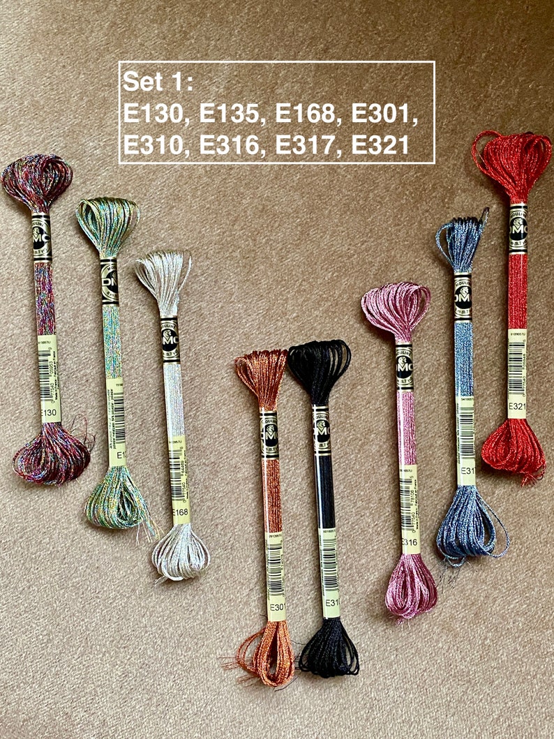 DMC 317W Light Effects Thread / 8 Skeins of DMC Light Effects - Etsy