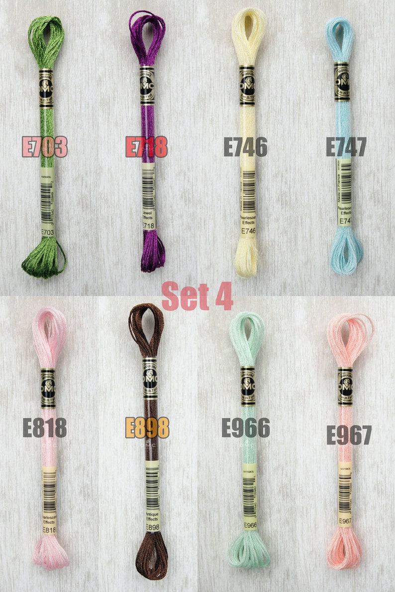 DMC 317W Light Effects Thread / 8 Skeins of DMC Light Effects - Etsy