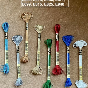 DMC 317W Light Effects Thread / 8 Skeins of DMC Light Effects, 32 Colors, 317W / Embroidery ...